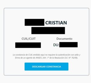 Constancia de CUIL donde se saca | 2025